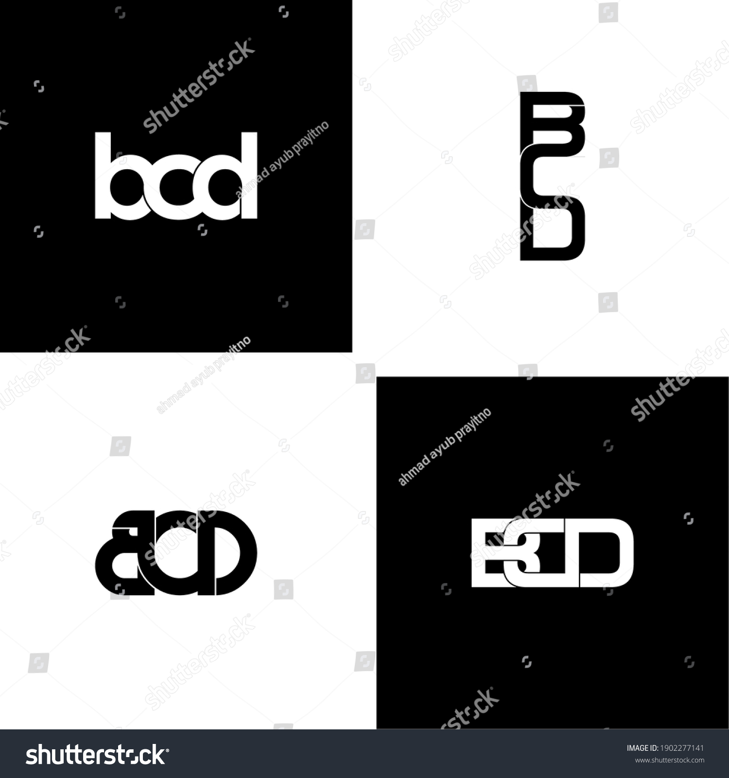 Bcd Letter Original Monogram Logo Design Stock Vector (Royalty Free ...