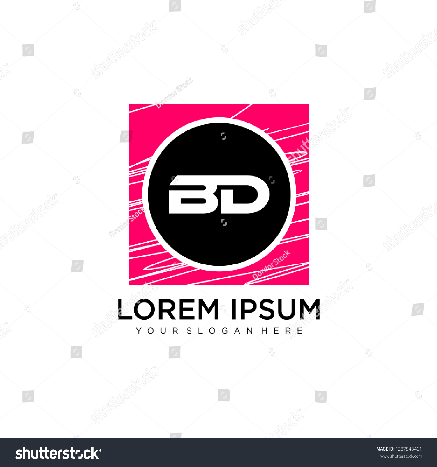Bd Initial Logo Template Vector Stock Vector (Royalty Free) 1287548461