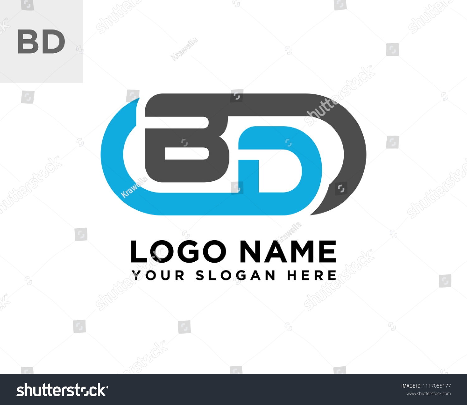 Bd Initial Logo Template Vexctor Stock Vector (Royalty Free) 1117055177 ...