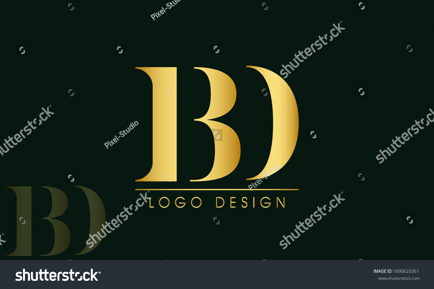 Bd Logo Letter Design Template Element Stock Vector (Royalty Free ...