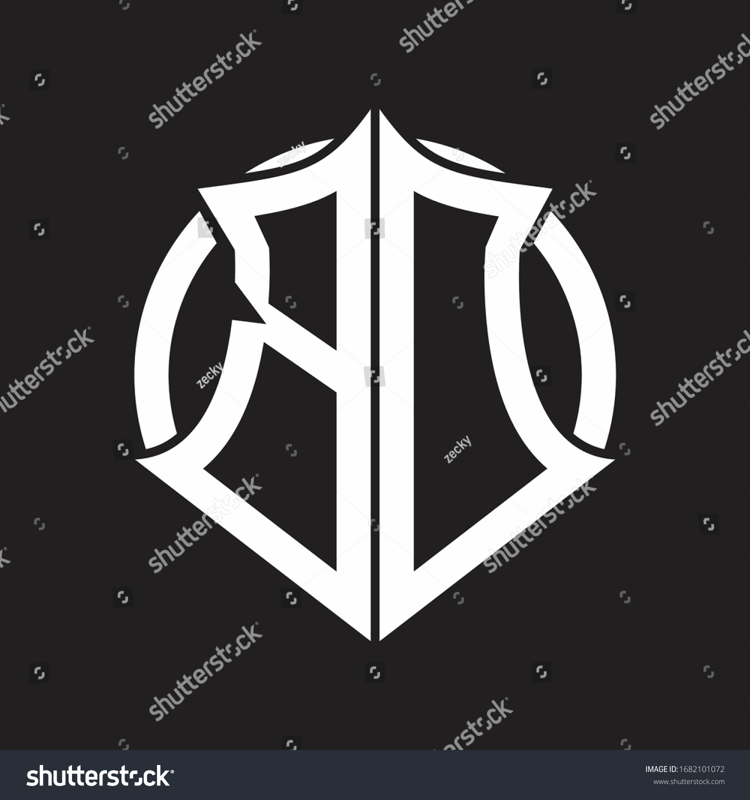 Bd Logo Monogram Emblem Circle Rounded Stock Vector (Royalty Free ...