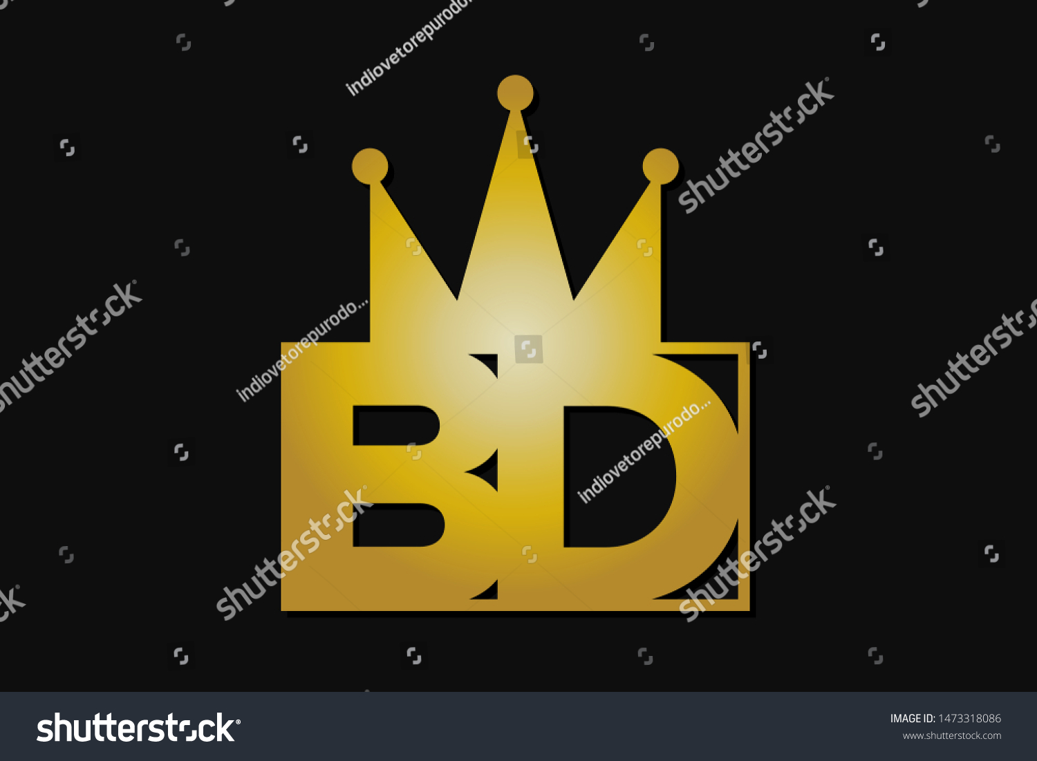 Bd Logo Gold Crown Stock Vector (Royalty Free) 1473318086