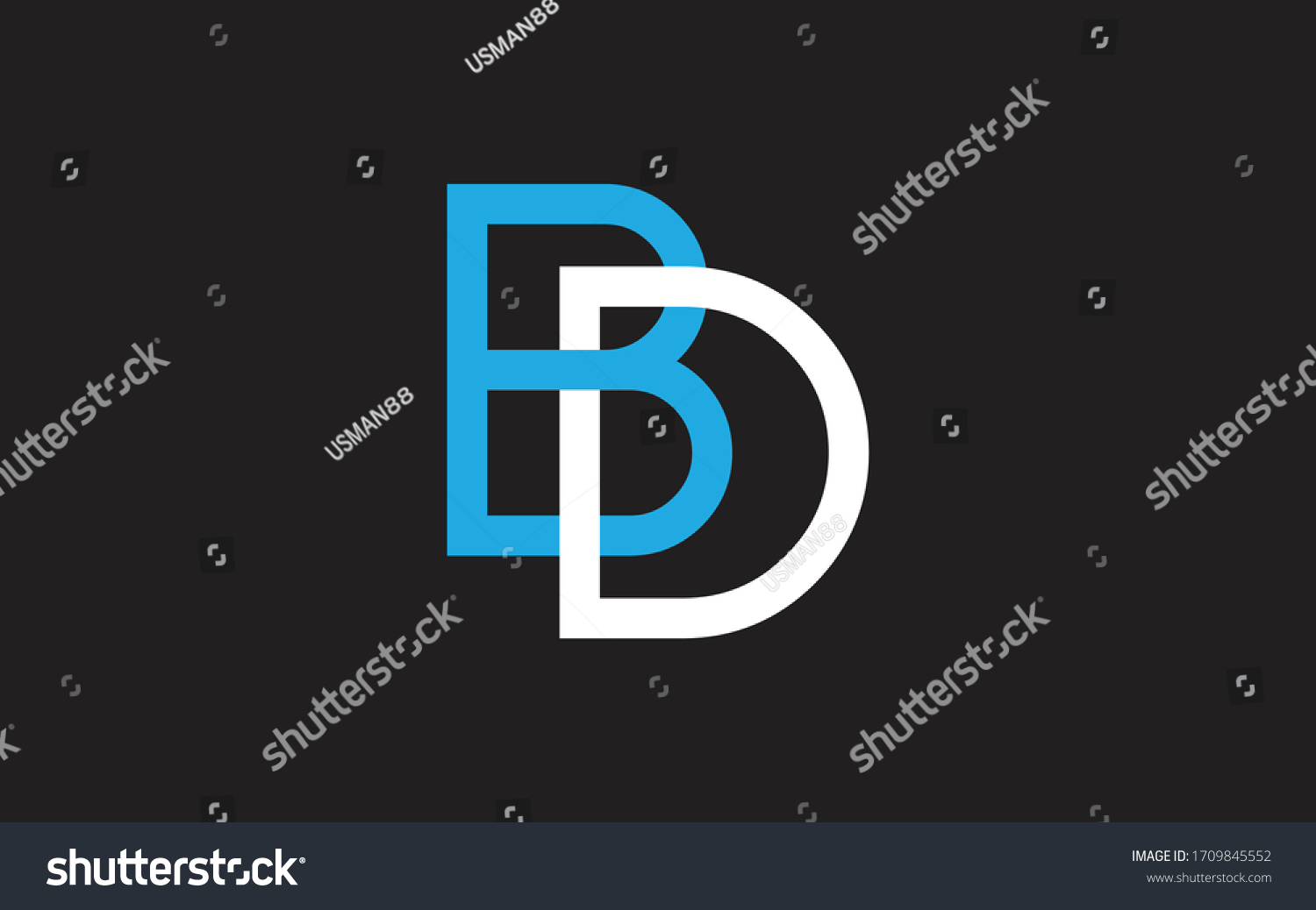 Bd Db B D Uppercase Letter Stock Vector (Royalty Free) 1709845552 ...