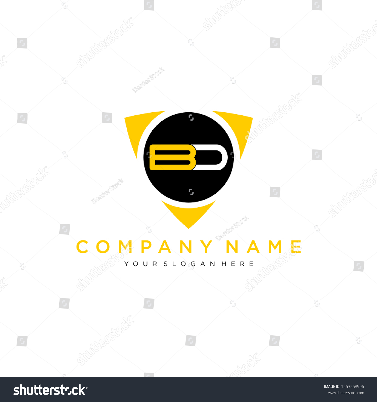 Bd Security Guard Logo Icon Template Stock Vector (Royalty Free) 1263568996