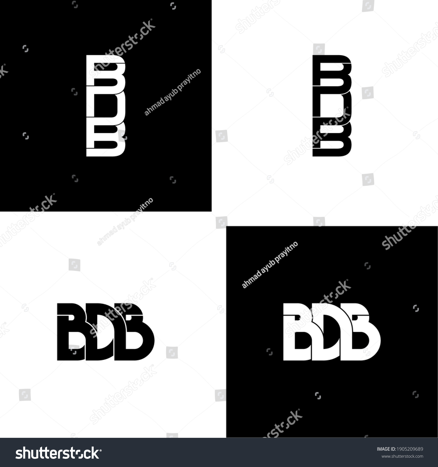 Bdb Letter Original Monogram Logo Design: เวกเตอร์สต็อก (ปลอดค่า ...