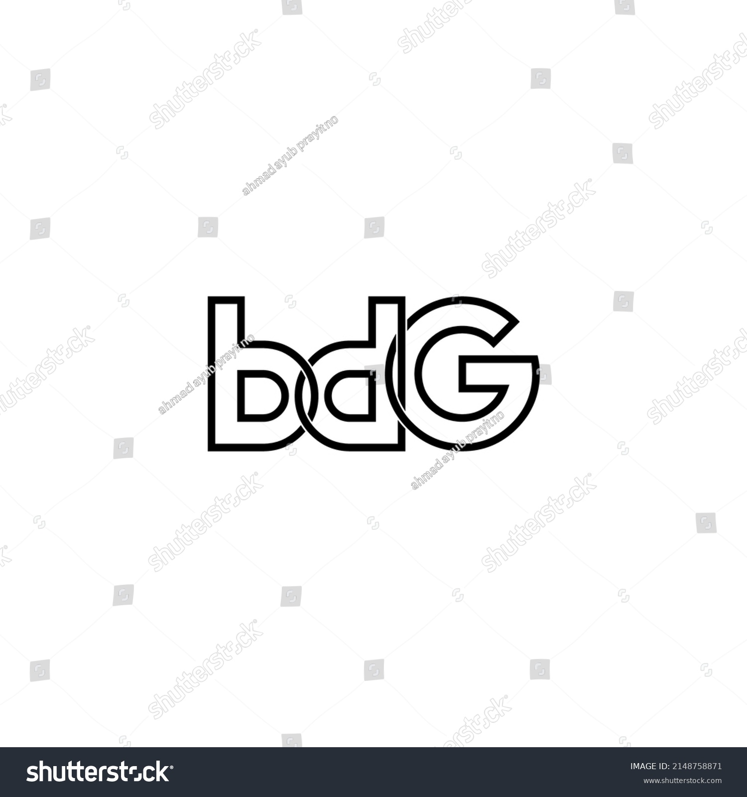 Bdg Typography Letter Monogram Logo Design Stock Vector (Royalty Free ...