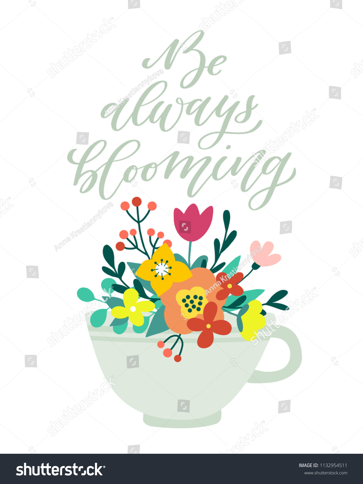 Be Always Blooming Vector Illustration Stock Vector (Royalty Free ...