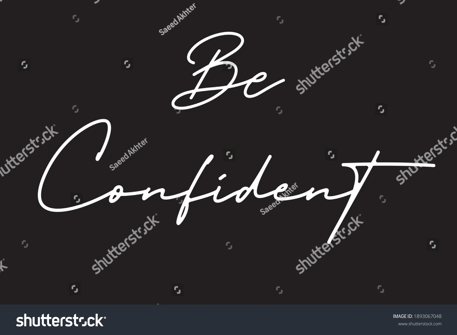 Be Confident Motivational Quote Vector Stock Vector (Royalty Free ...