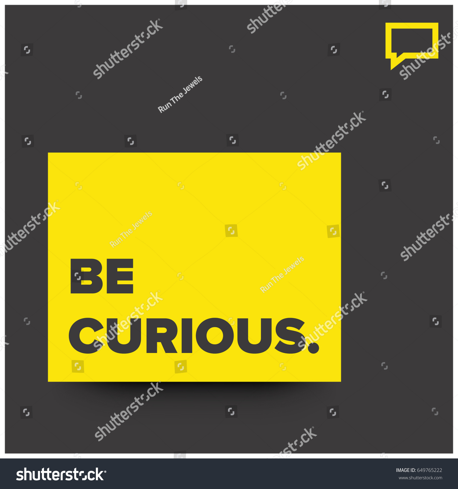 Be Curious Motivational Quote Vector Poster: vector de stock (libre de ...
