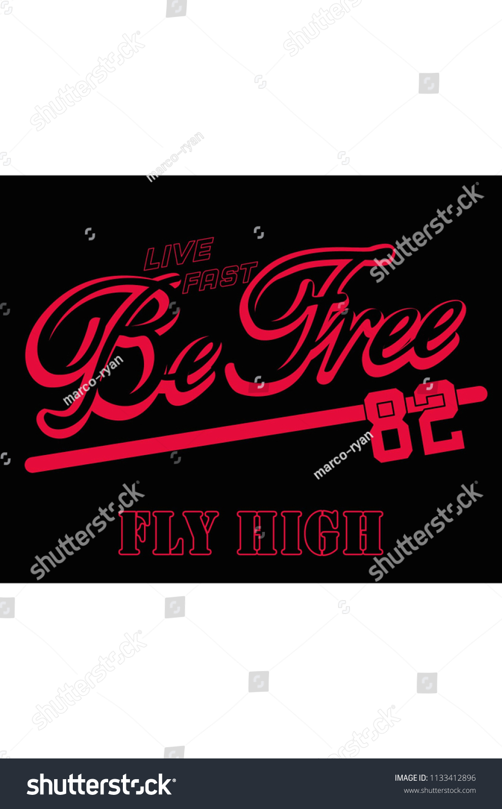 Be Free Typography Vector Illustration Stock Vector (Royalty Free ...