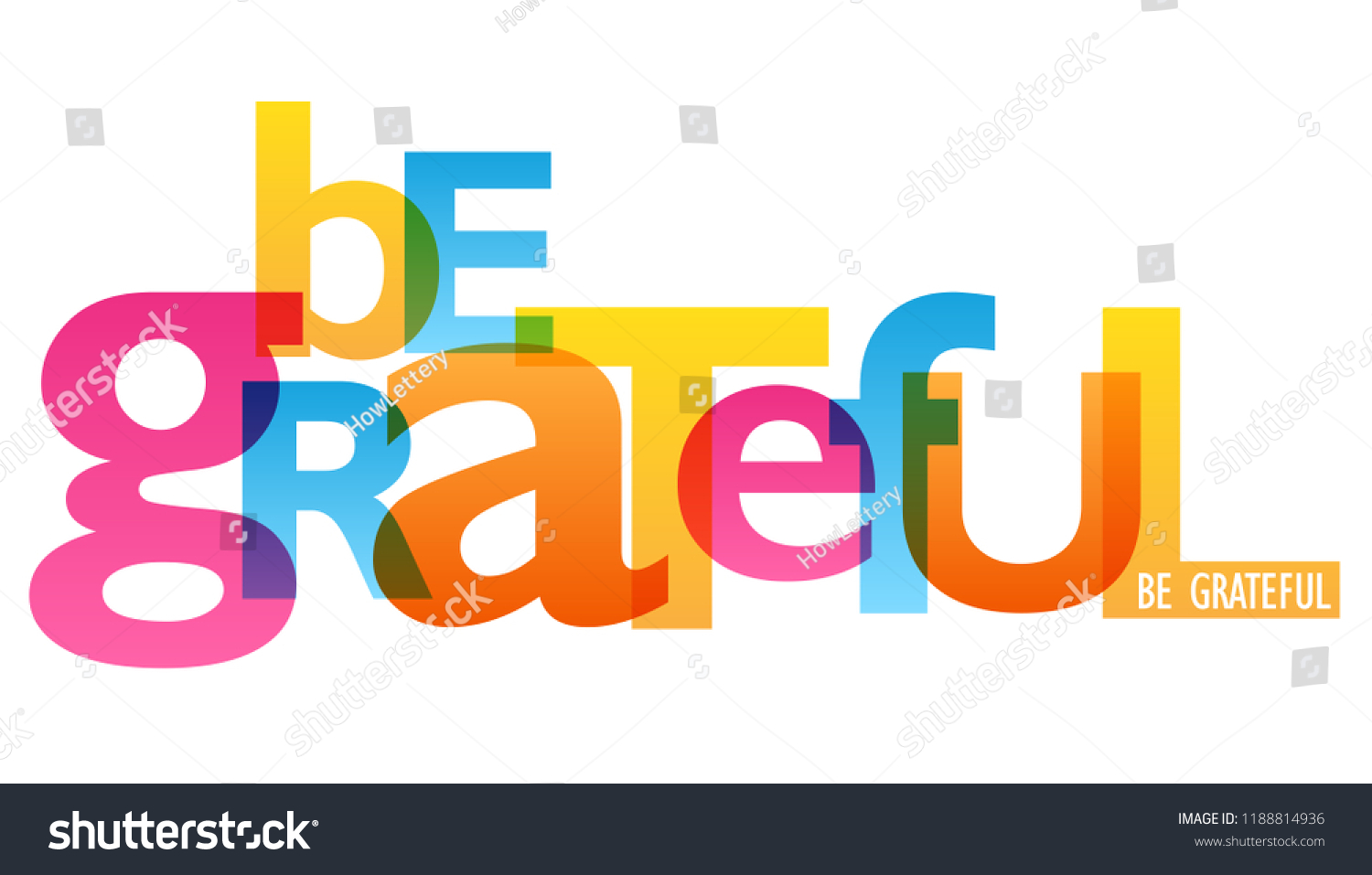 Be Grateful Typography Poster Stock Vector (Royalty Free) 1188814936 ...