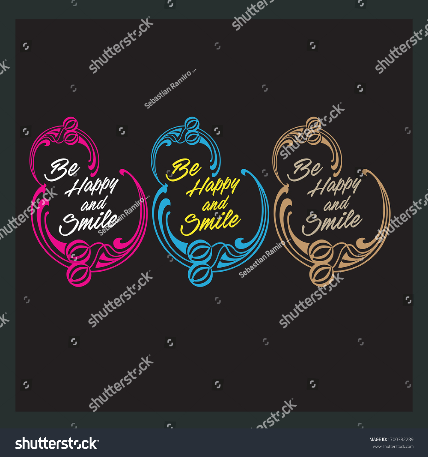 Be Happy Smile Text Vector Stock Vector (Royalty Free) 1700382289 ...
