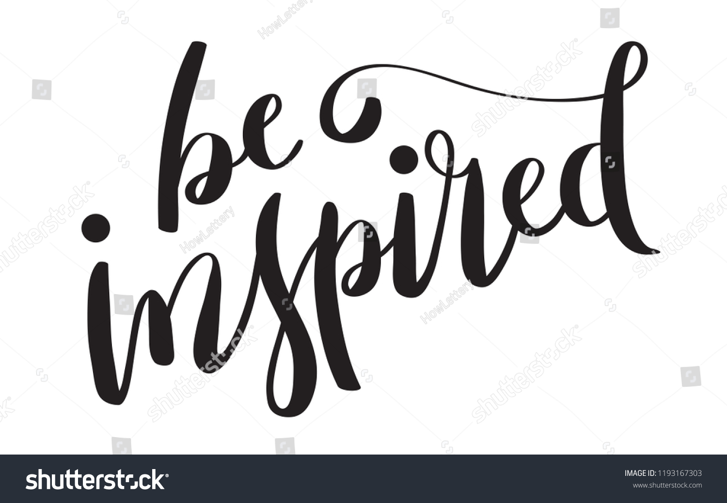 Be Inspired Brush Calligraphy Banner Stock Vector (Royalty Free ...