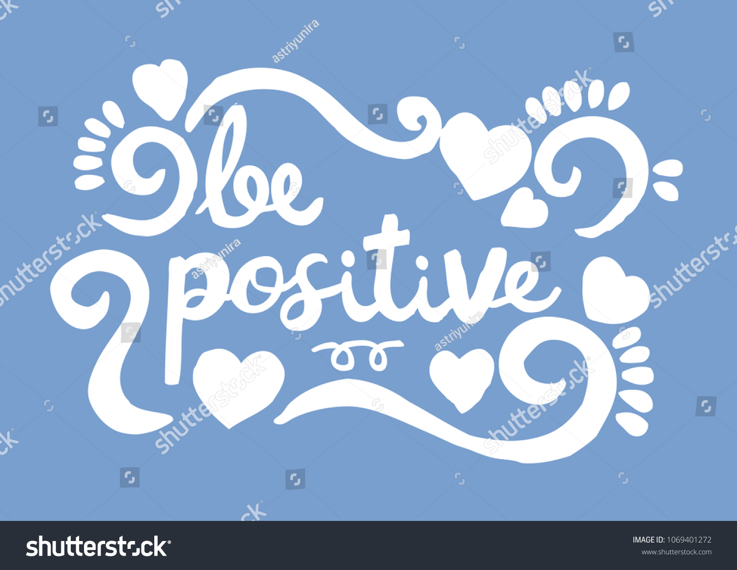 Be Positive Hand Lettering Calligraphy: เวกเตอร์สต็อก (ปลอดค่าลิขสิทธิ์ ...