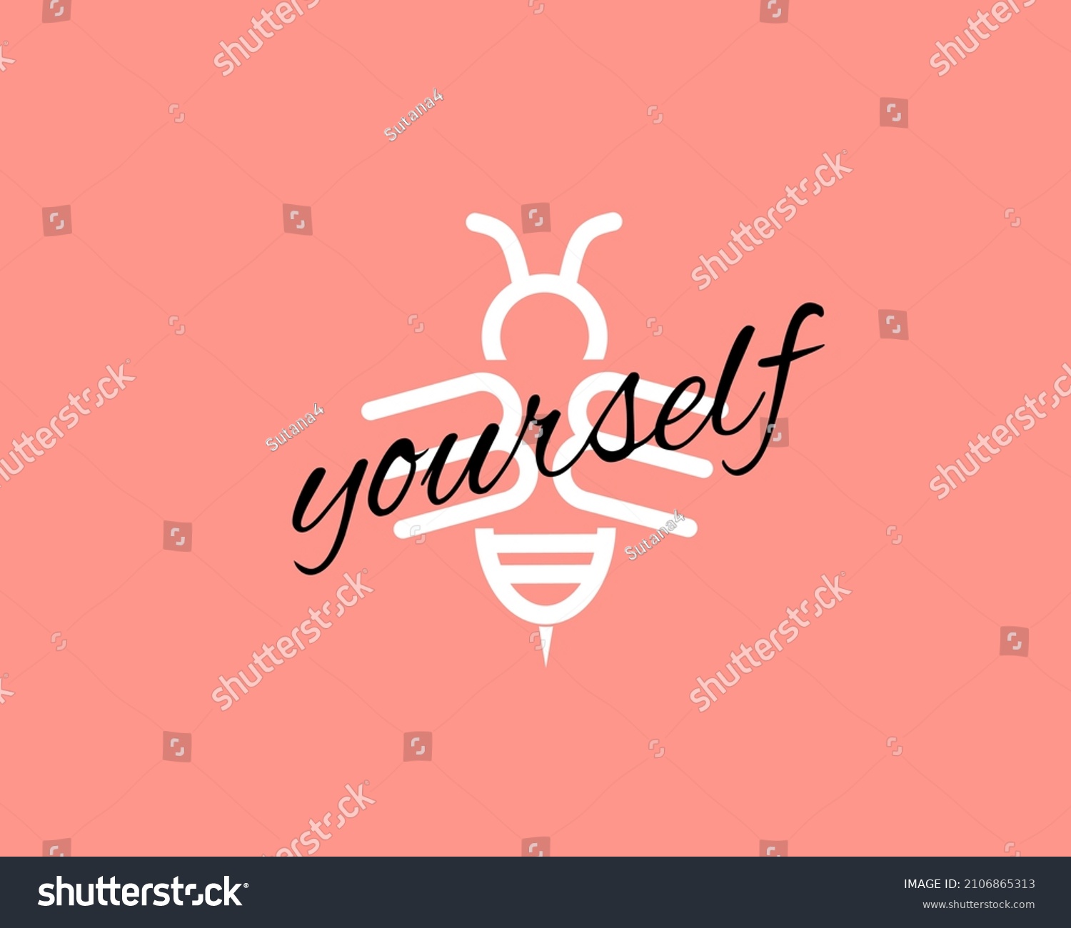 Be Yourself Quote Bee Icon Stock Vector (Royalty Free) 2106865313 ...