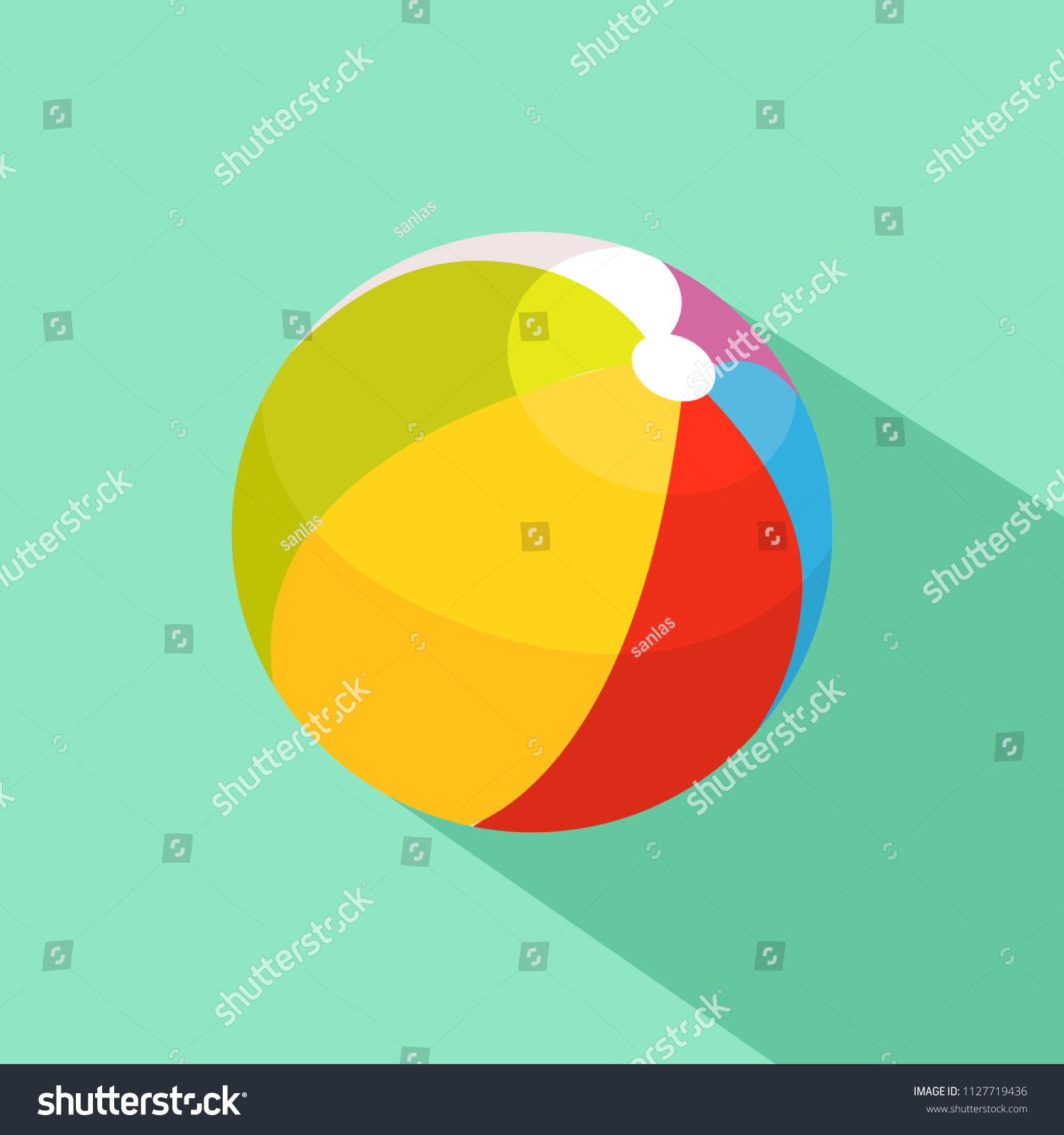 Beach Ball Flat Stock Vector (Royalty Free) 1127719436