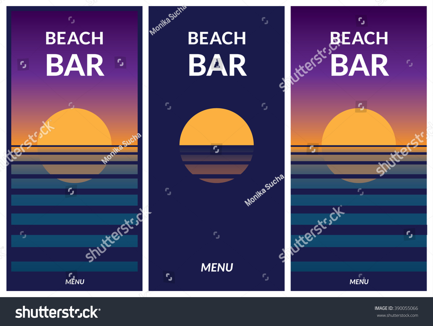 Beach Bar Menu Sunset Stock Vector (Royalty Free) 390055066 | Shutterstock