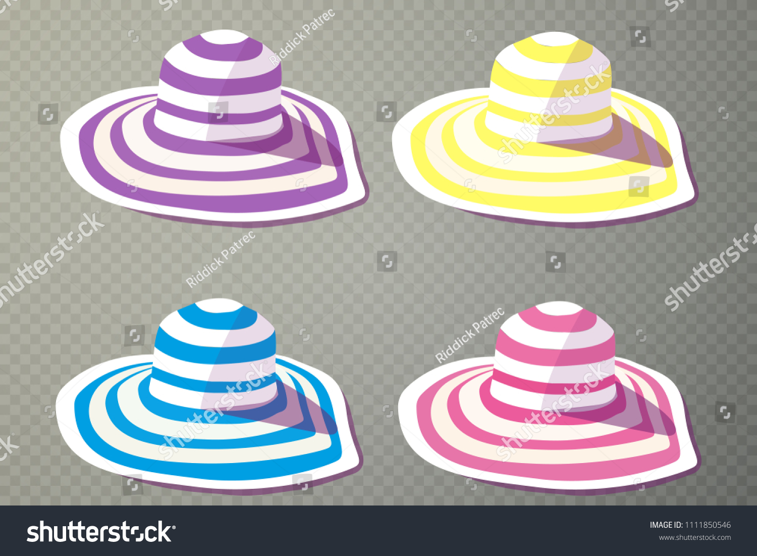 Beach Hats Vector Illustration Stock Vector (Royalty Free) 1111850546 ...