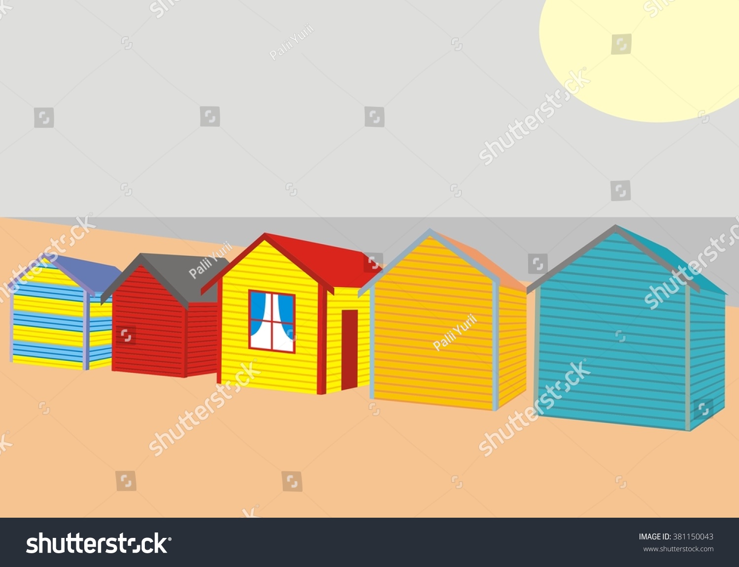 Beach House Stock Vector (Royalty Free) 381150043 | Shutterstock