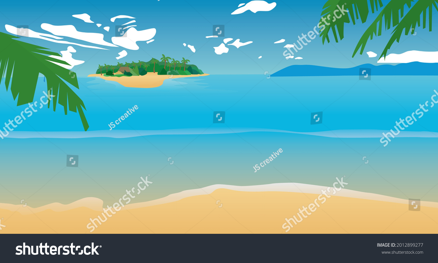 Beach Island Resort Vector Background Eps Stock Vector (Royalty Free ...