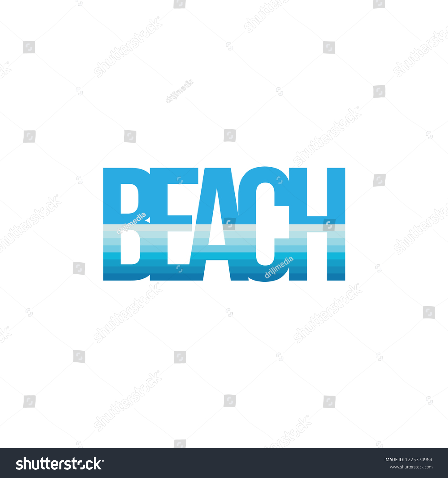 Beach Letter Design Stock Vector (Royalty Free) 1225374964 | Shutterstock