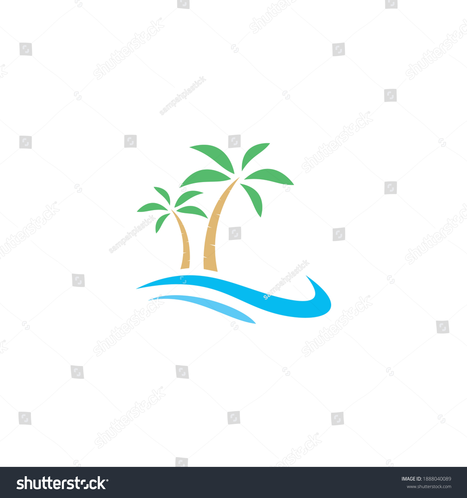 Beach Logo Design Vector Illustration: เวกเตอร์สต็อก (ปลอดค่าลิขสิทธิ์ ...