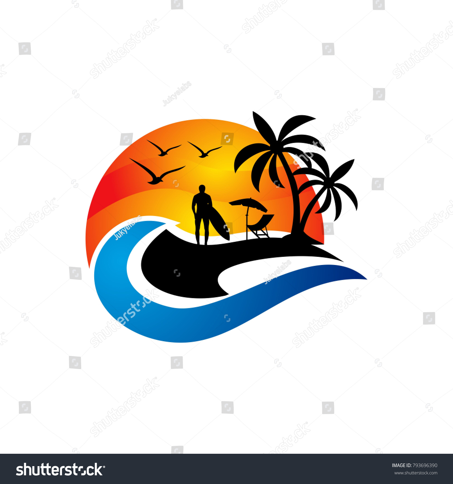 Beach Logo Designs Stock Vector (Royalty Free) 793696390