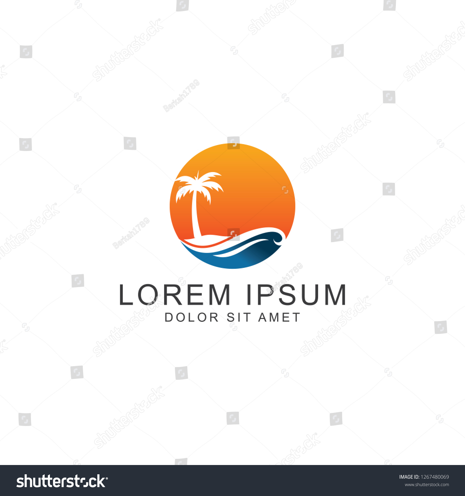 Beach Logo Icon Vector Logo Template Stock Vector (Royalty Free ...