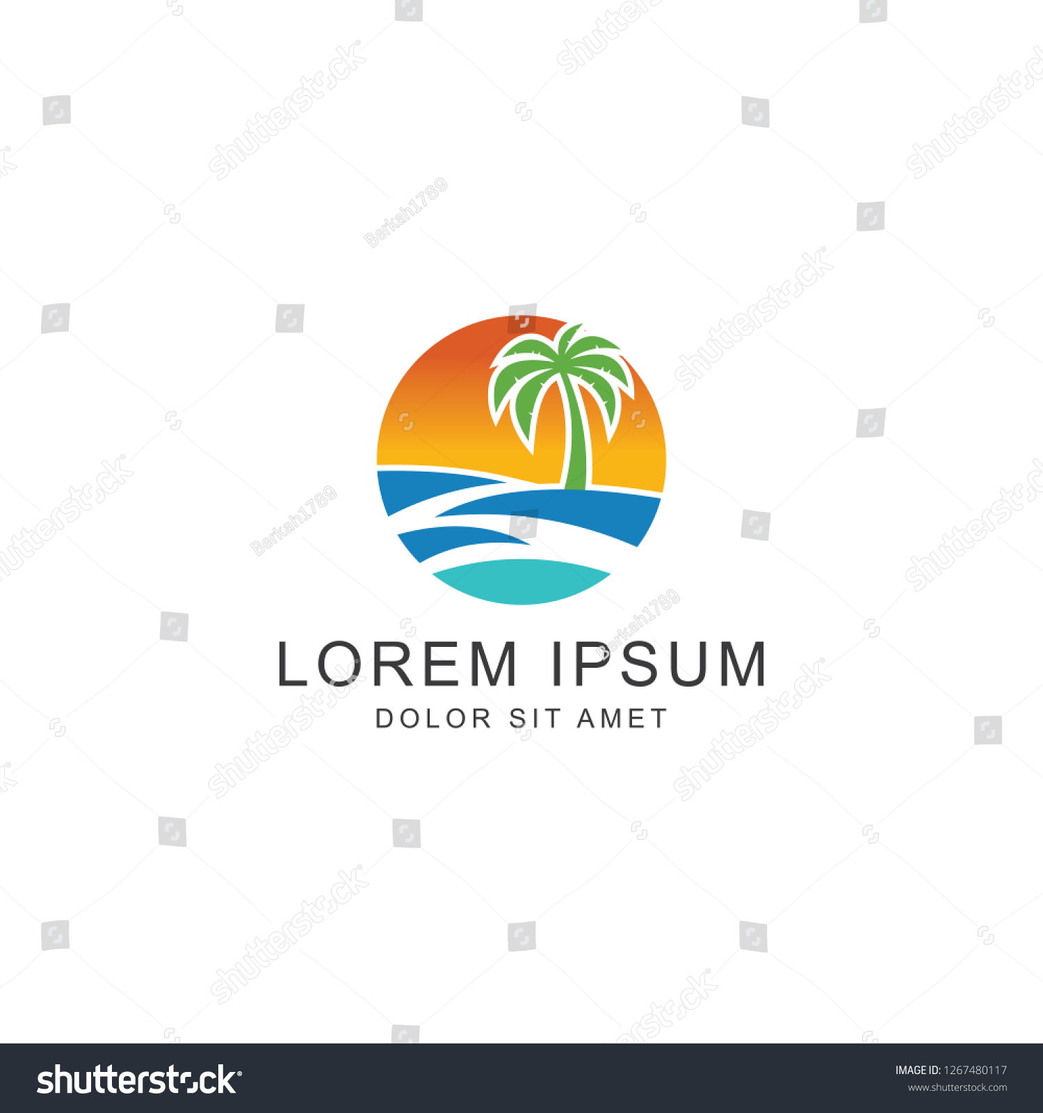 Beach Logo Icon Vector Logo Template Stock Vector (Royalty Free ...