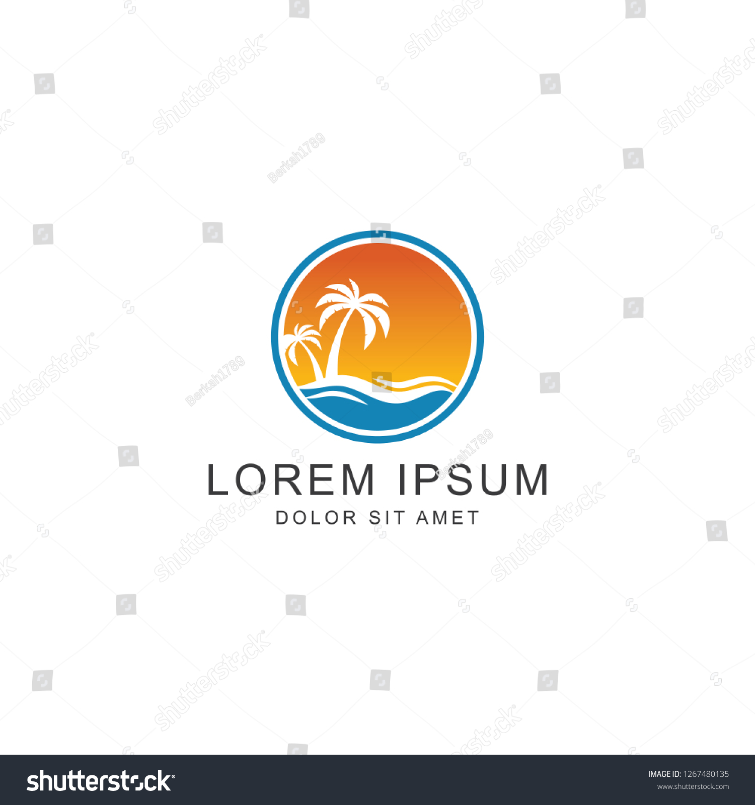 Beach Logo Icon Vector Logo Template: เวกเตอร์สต็อก (ปลอดค่าลิขสิทธิ์ ...