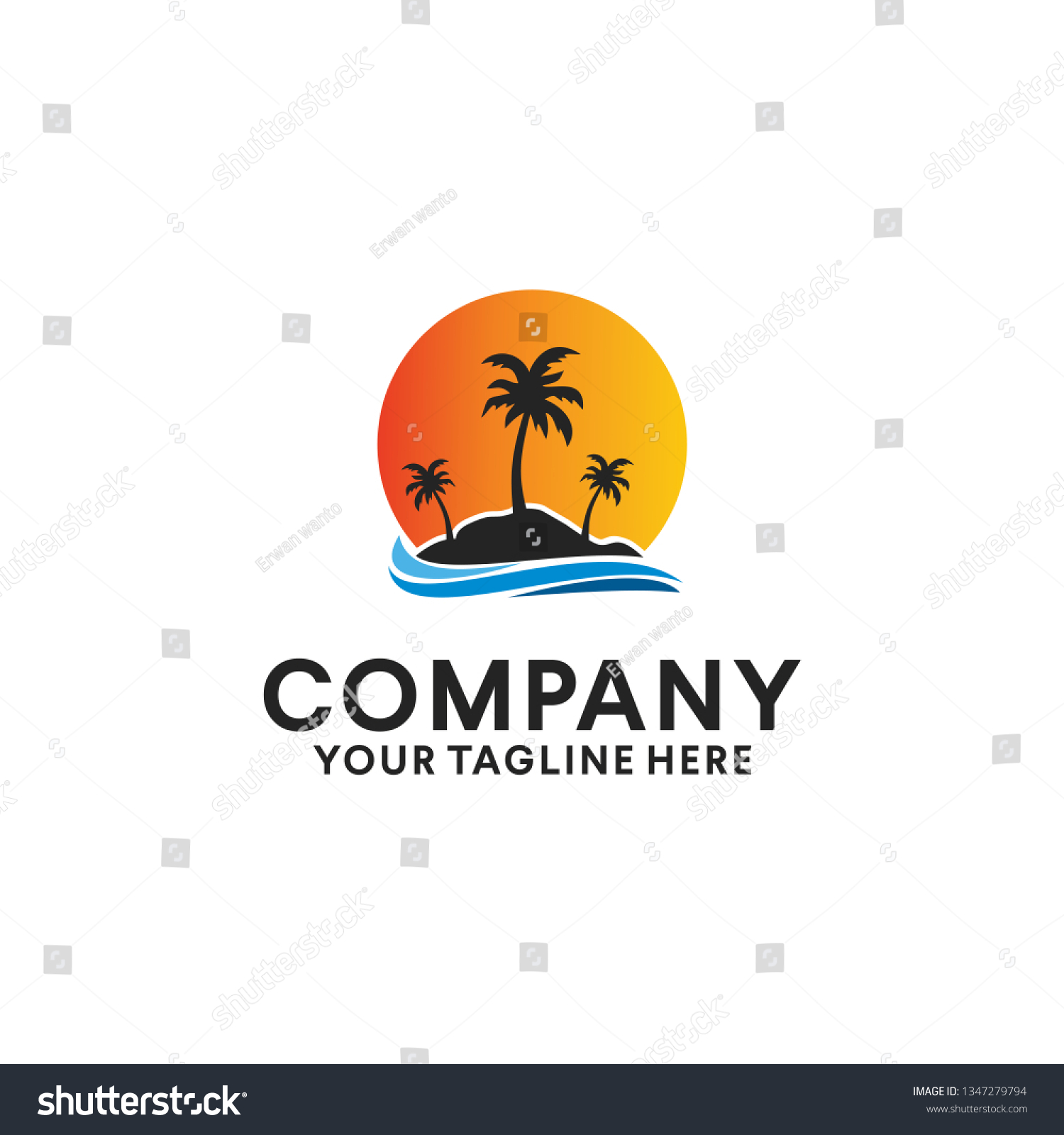 Beach Logo Icon Vector Template Stock Vector (Royalty Free) 1347279794