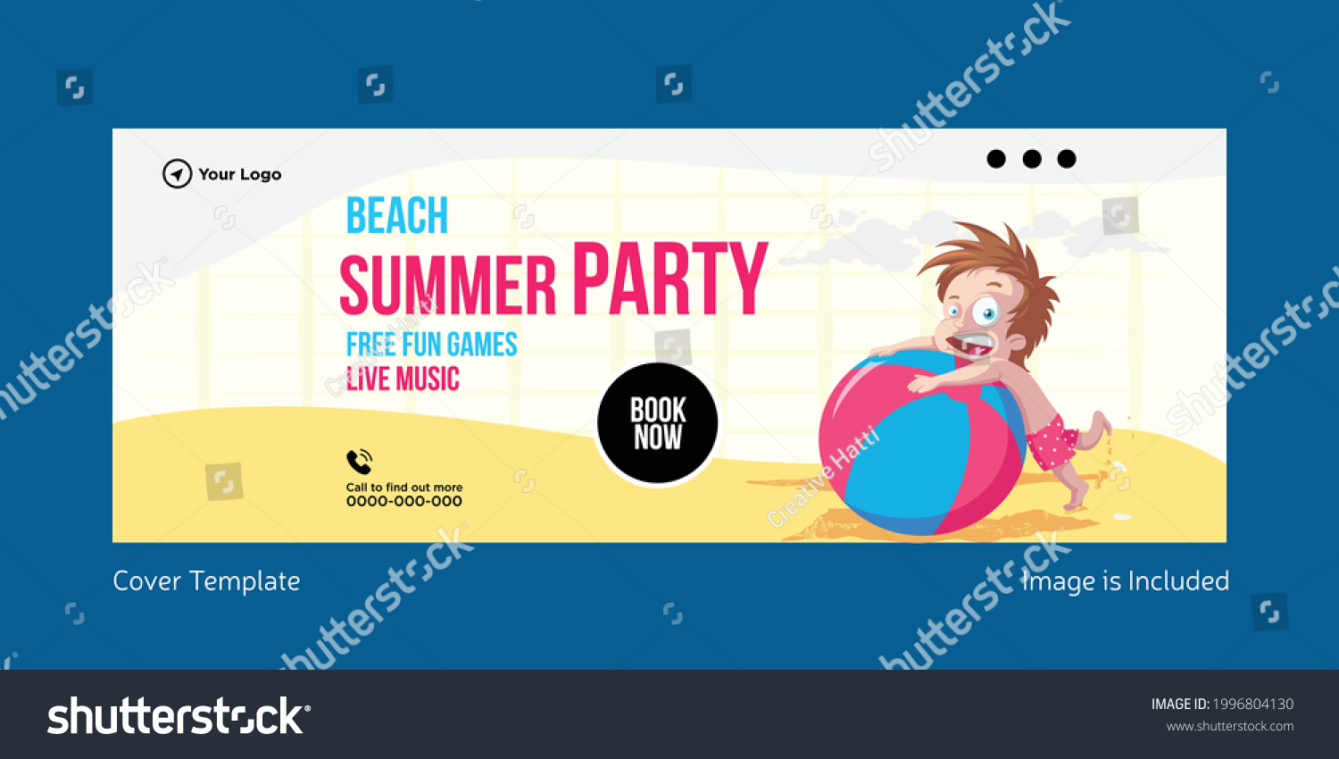 Beach Summer Party Cover Page Design Stock Vector (Royalty Free ...