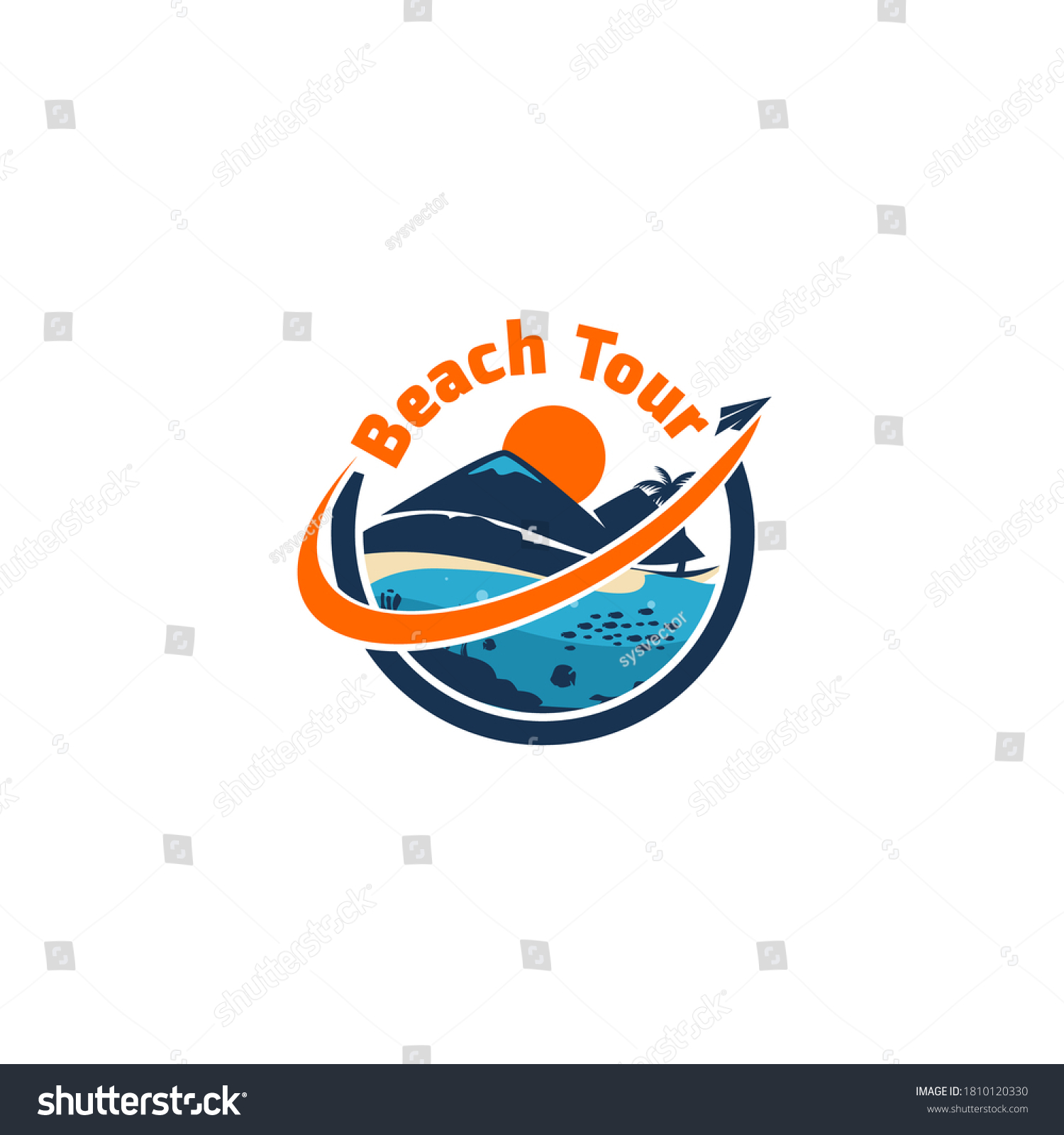 Beach Tour Vacation Undersea Logo Template Stock Vector (Royalty Free ...