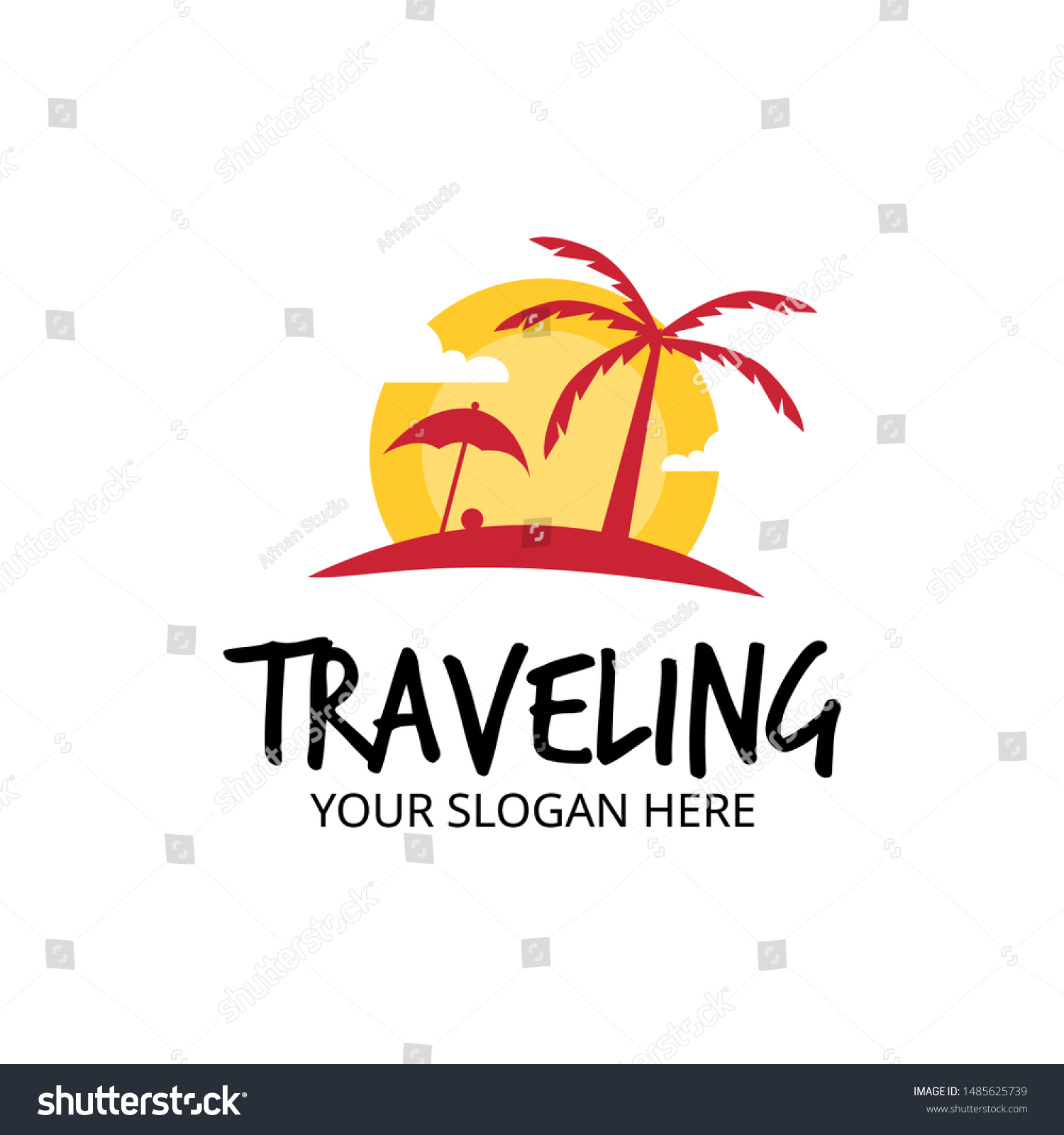 Beach Traveling Vocation Logo Vector Stock Vector (Royalty Free ...