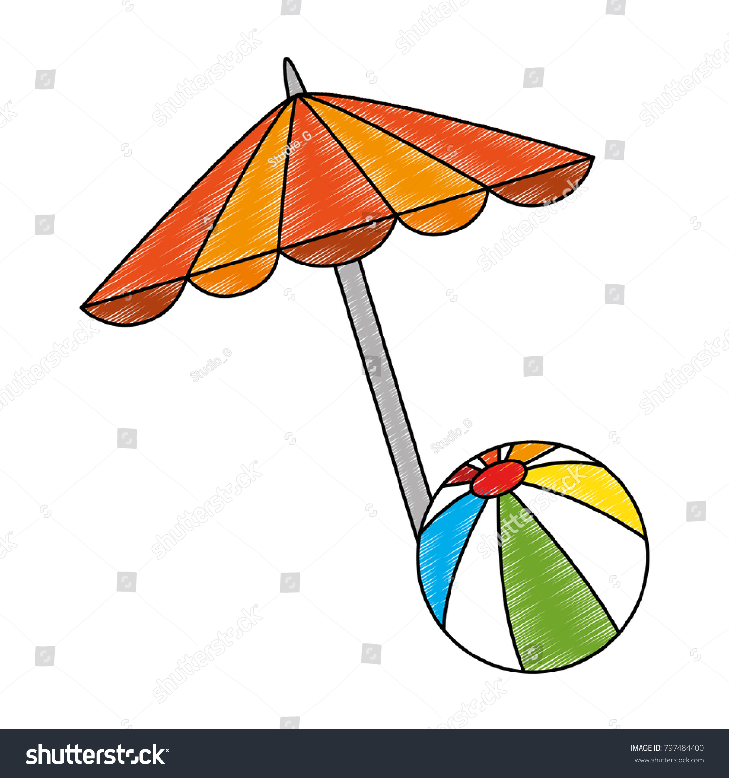 Beach Umbrella Balloon Stock Vector (Royalty Free) 797484400 | Shutterstock