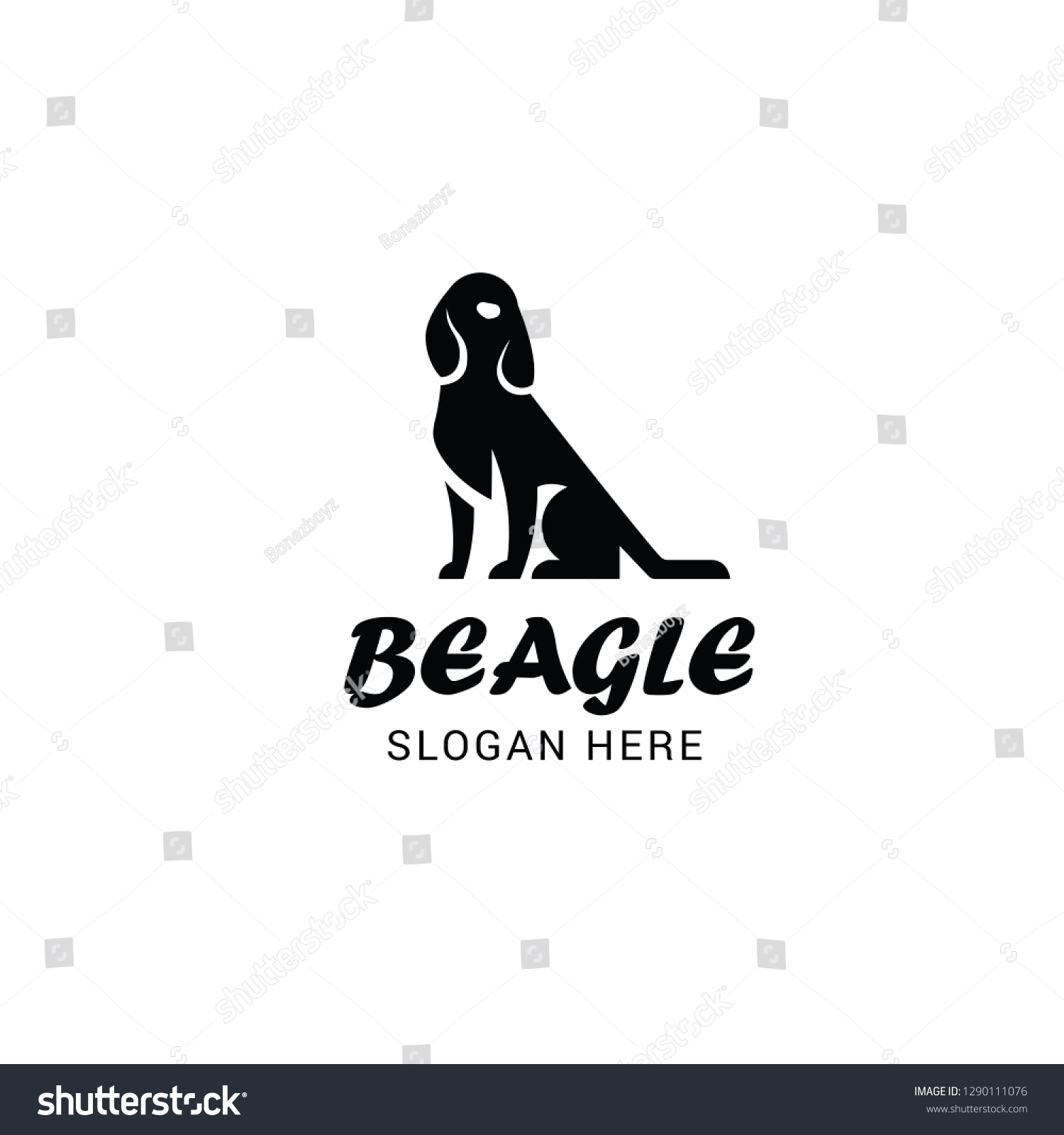 Beagle Dog Logo Template Isolated On: vector de stock (libre de ...