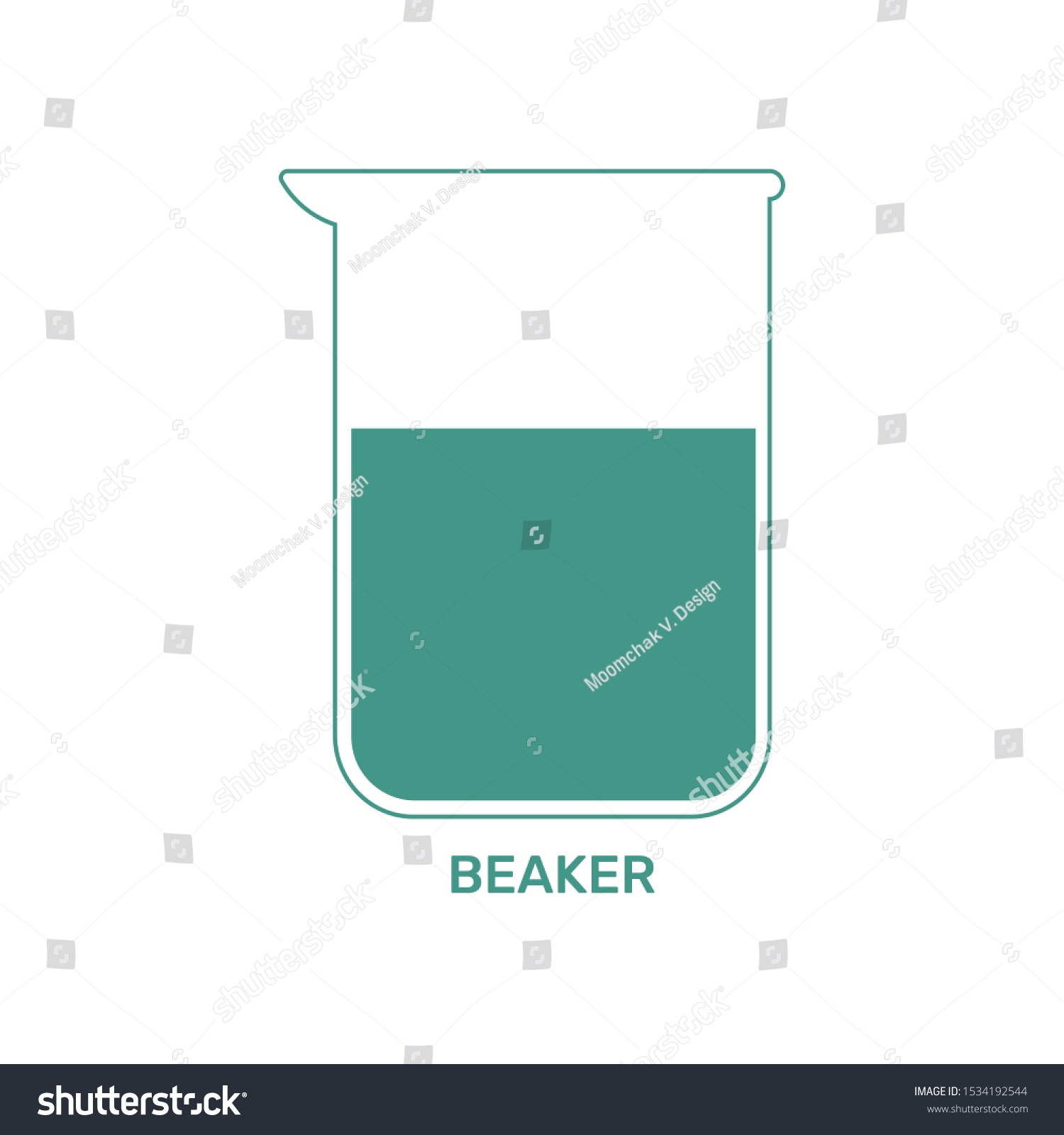 Beaker Laboratory Glassware Vector Illustration Isolated: vector de ...