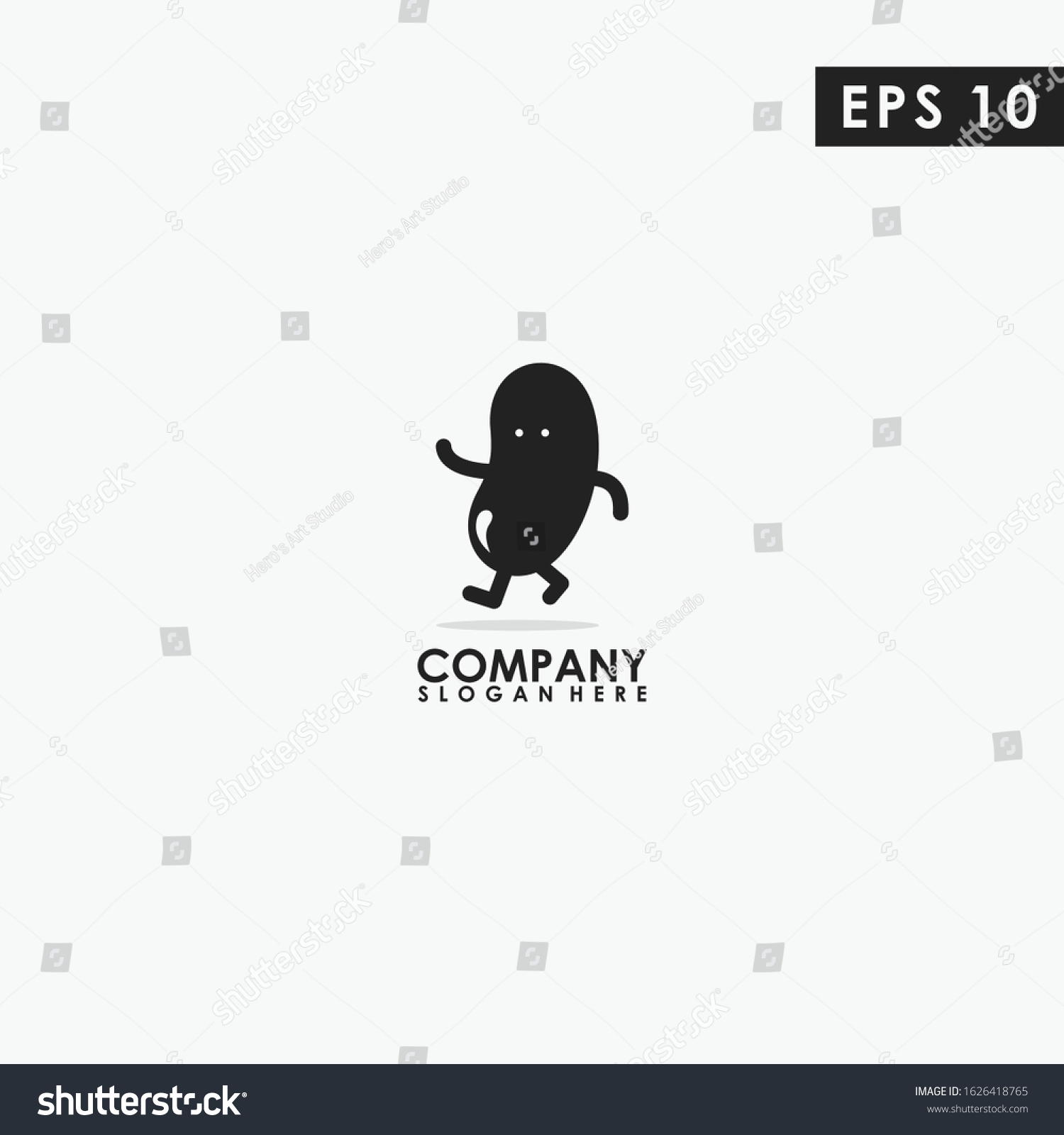 Bean Cartoon Logo Design Vector Template Stock Vector (Royalty Free ...