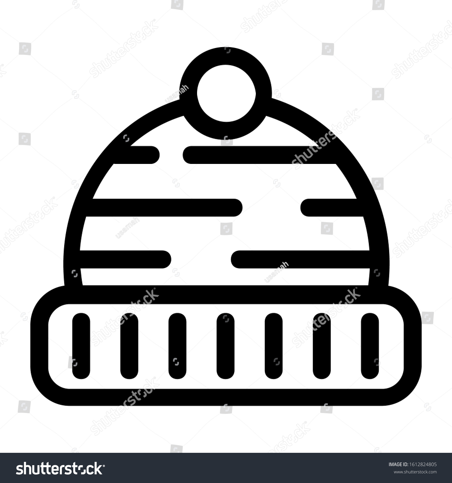 Beanie Icon Logo Vector Symbol Stock Vector (Royalty Free) 1612824805 ...