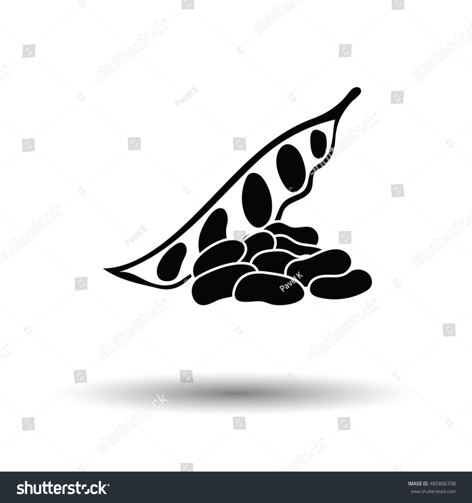 Beans Icon White Background Shadow Design 스톡 벡터(로열티 프리) 485806708 ...