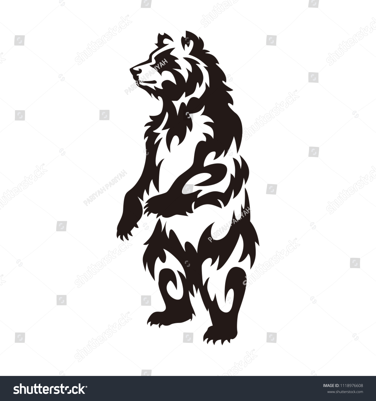 Bear Animal Vector Logo: เวกเตอร์สต็อก (ปลอดค่าลิขสิทธิ์) 1118976608 ...