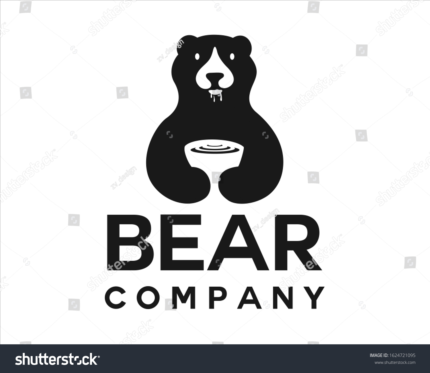 Bear Black Eat Logo Vector Stock Vector (Royalty Free) 1624721095 ...