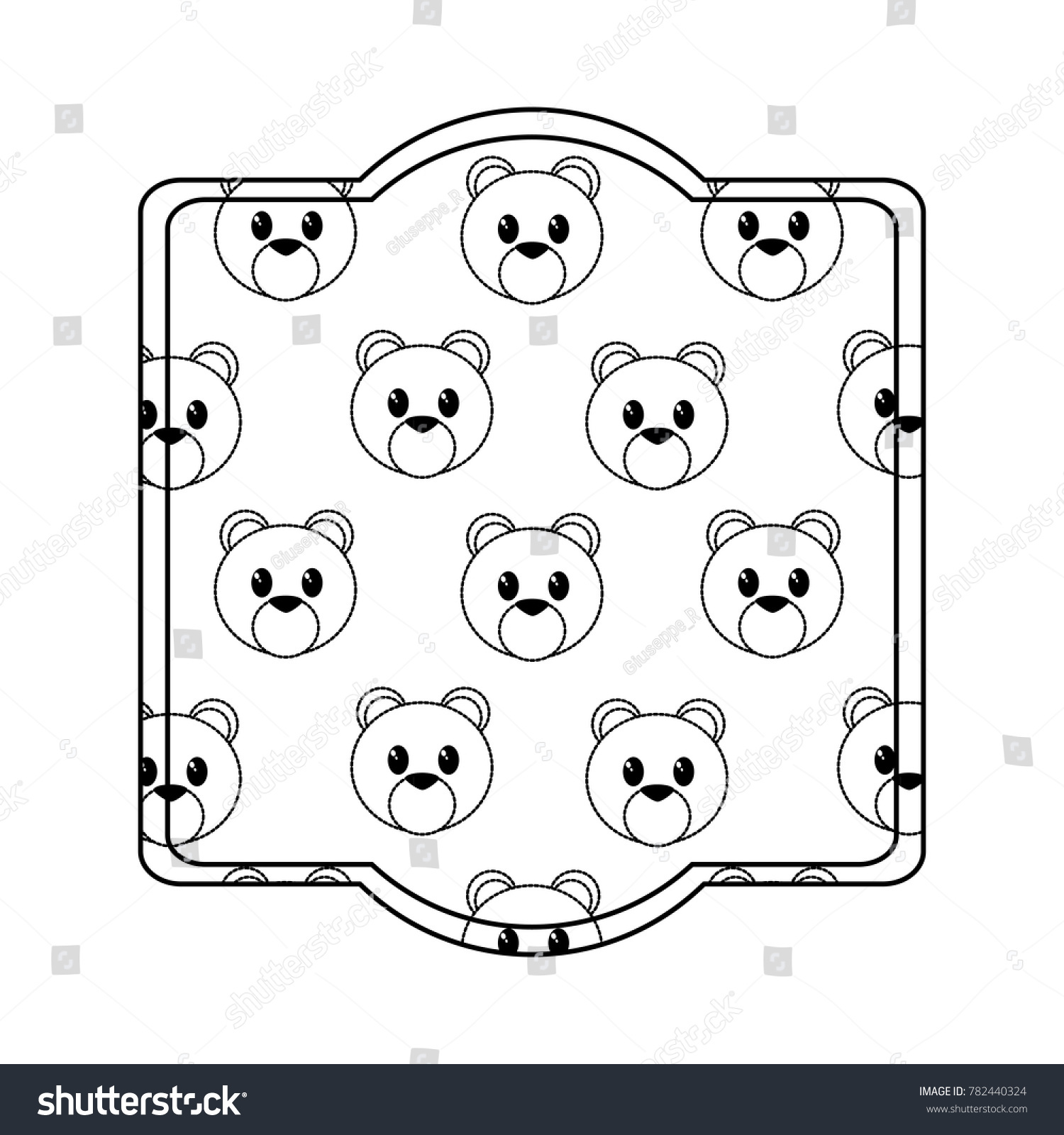 Bear Cartoon Frame Design Stock Vector (Royalty Free) 782440324