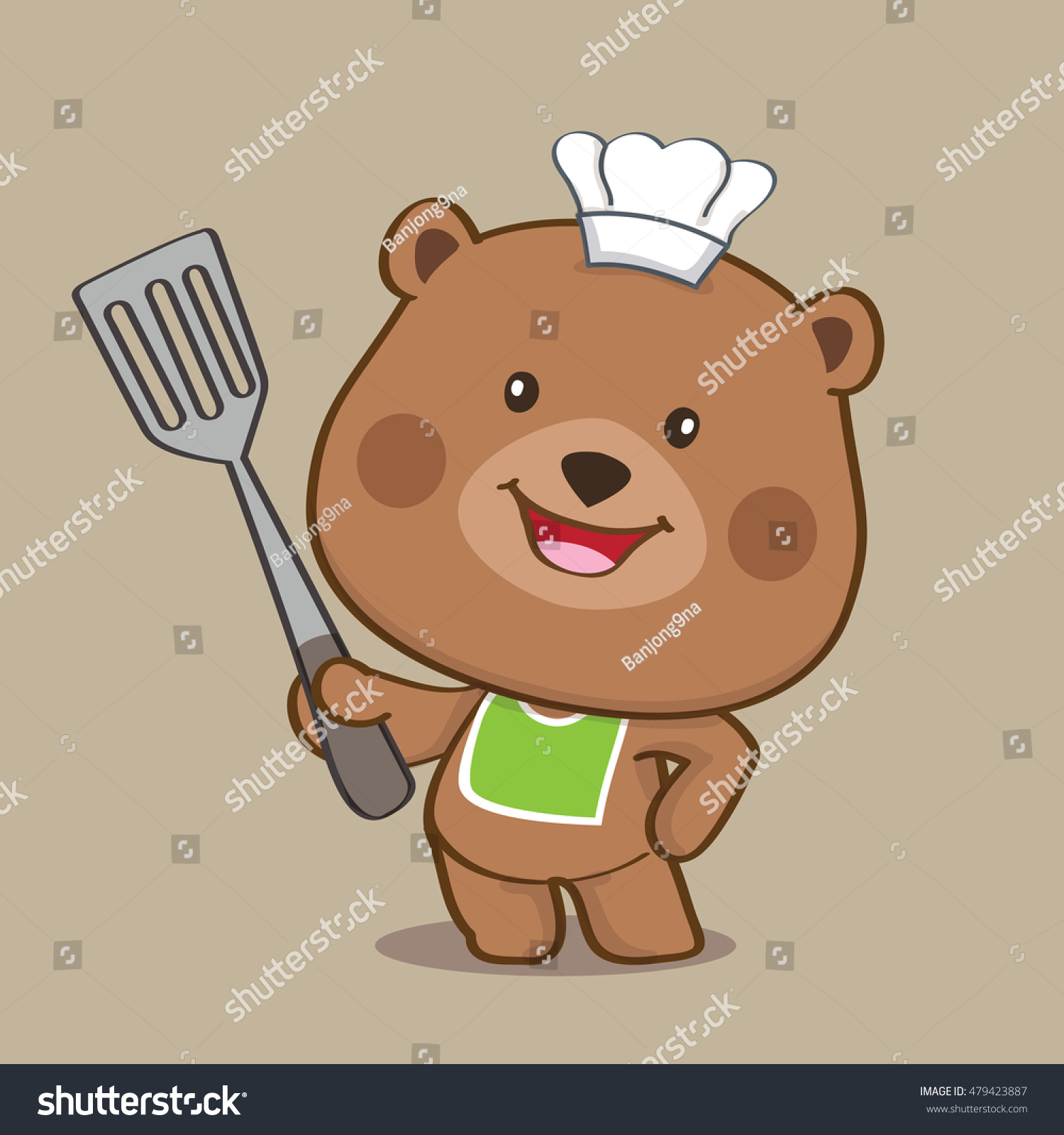 Bear Cooking Cartoon Vector 10 Stock Vector (Royalty Free) 479423887