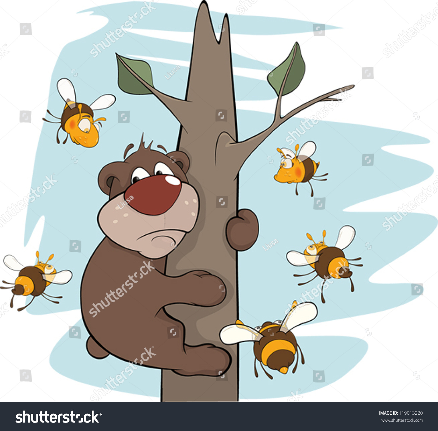 Bear Cub Bees Cartoon Stock Vector (Royalty Free) 119013220 | Shutterstock