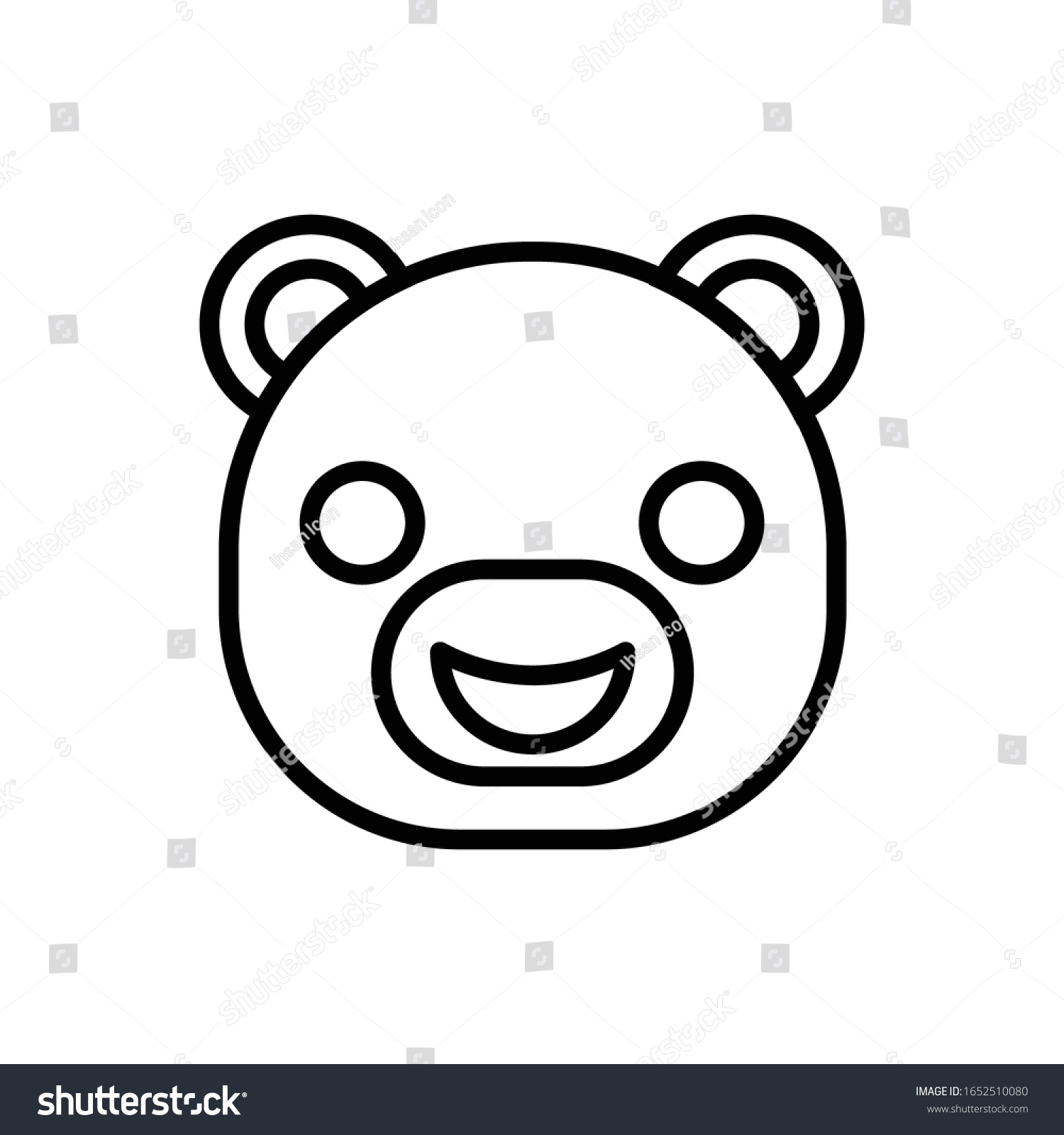 Bear Face Outline Icon Vector Stock Vector (Royalty Free) 1652510080