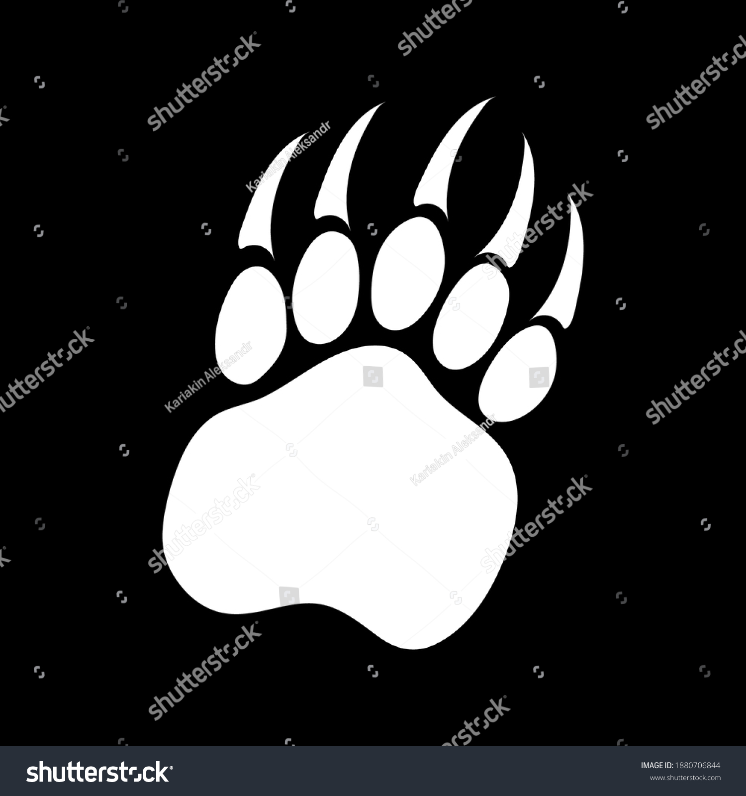 Bear Footprint Drawing Vector Illustration Stock Vector (Royalty Free ...
