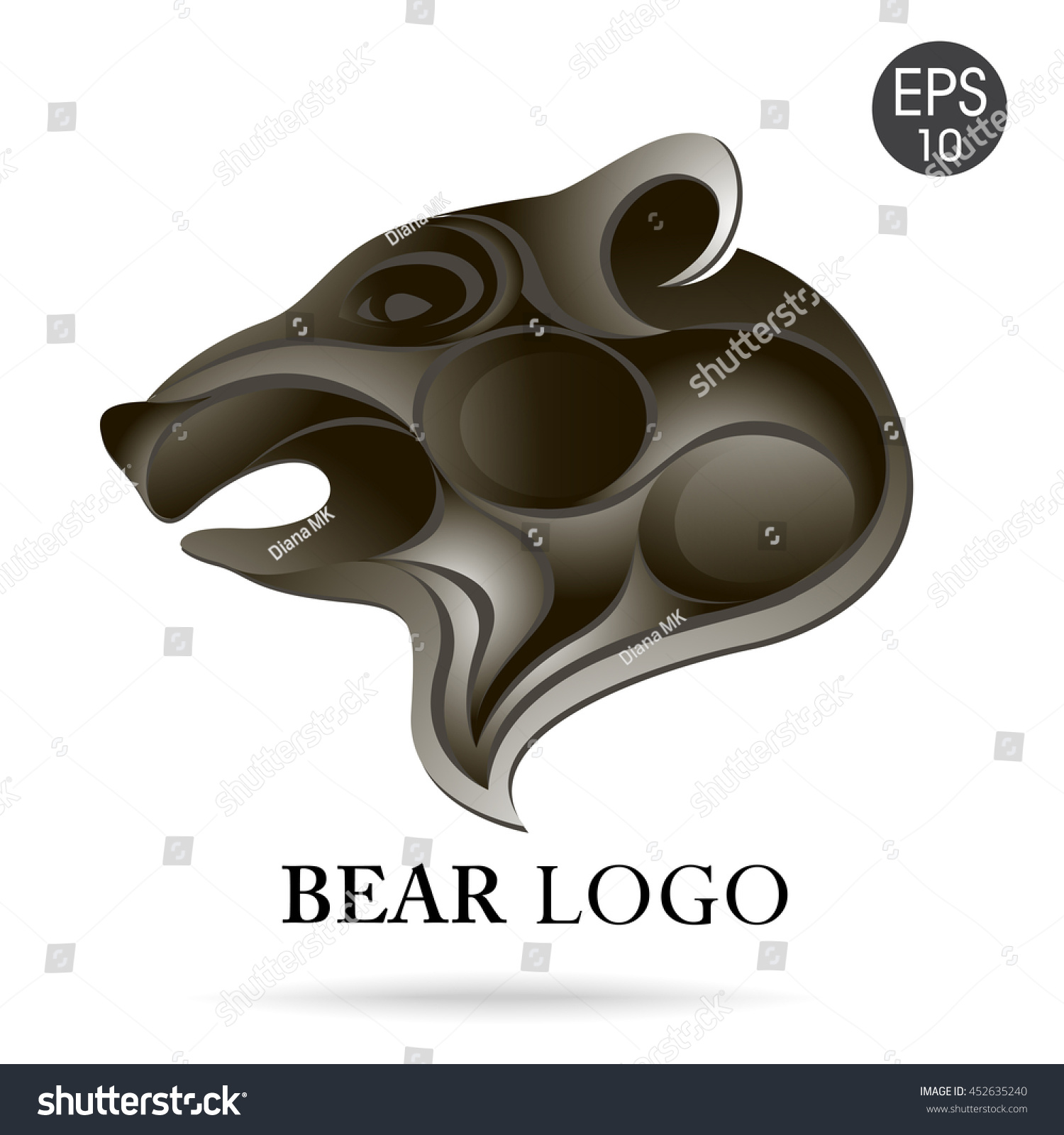 Bear Head Profile Logo Stock Vector Stock Vector (Royalty Free ...