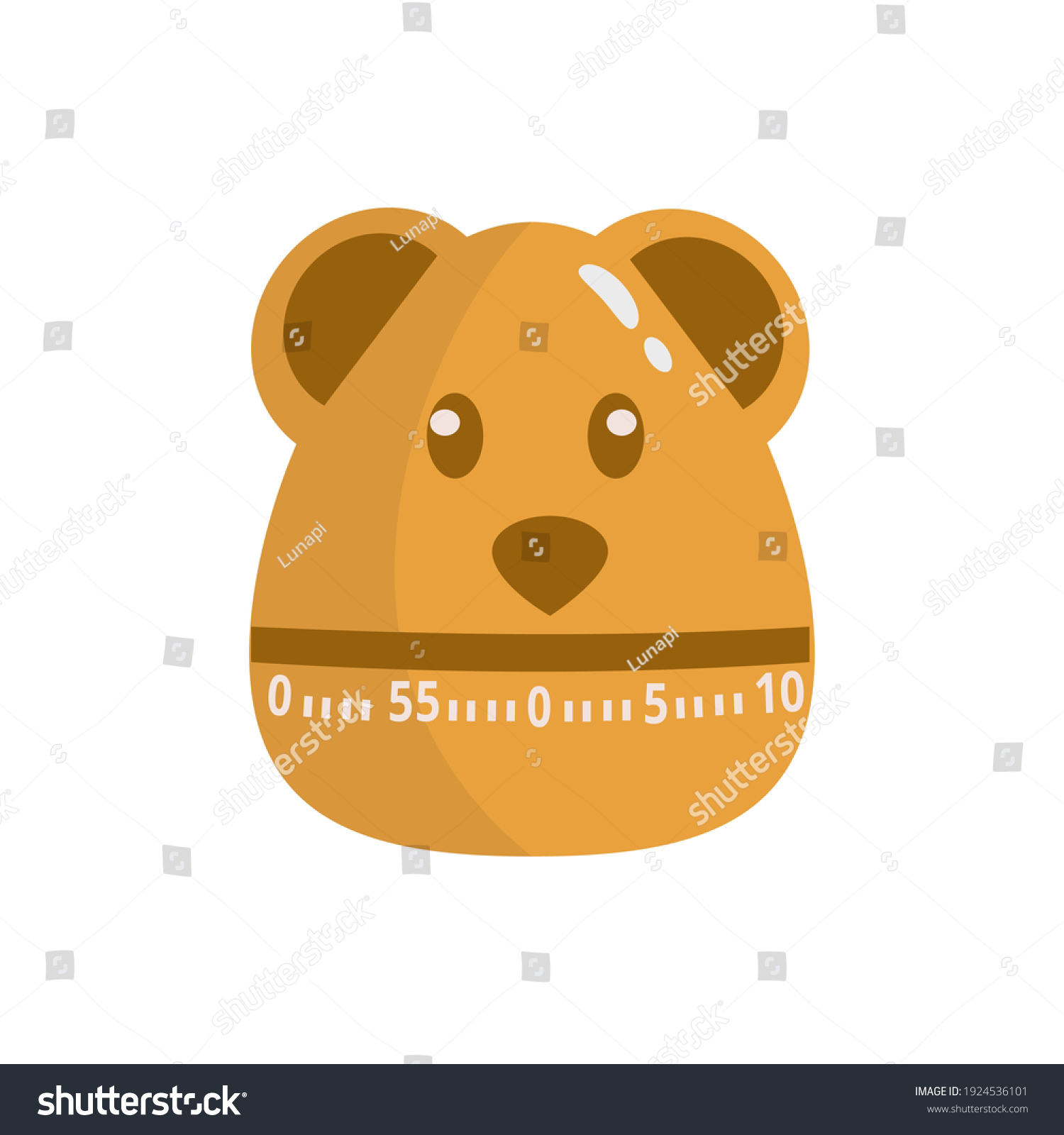 Bear Head Shape Kitchen Timer Cartoon Stock Vector (Royalty Free ...