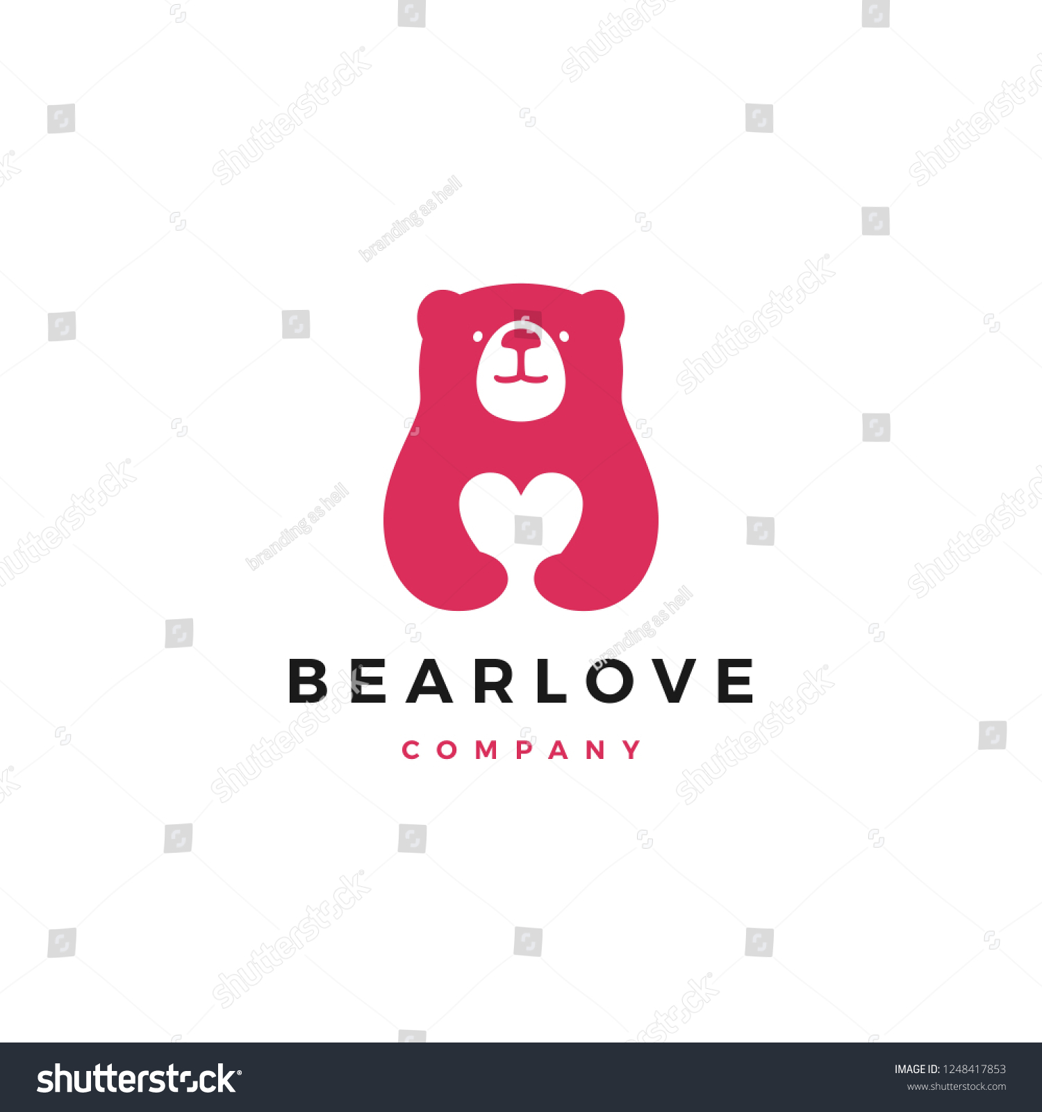 Bear Love Logo Vector Icon Illustration Stock Vector (Royalty Free) 1248417853